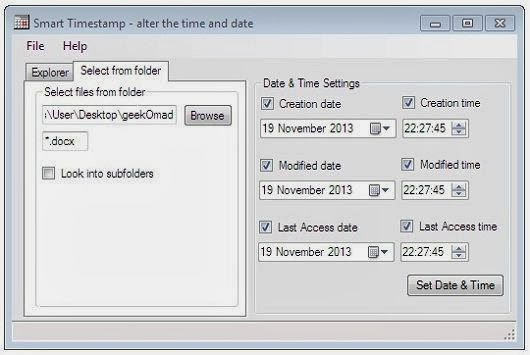 Change Created, Modified & Last Accessed Date & Time of Files & Folders | GeekOmad